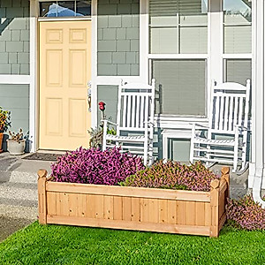 Yaheetech 43.5″ L × 16″ W × 14″ H Wooden Raised Garden Bed, Wood Rectangular Garden Planter Outdoor, Raised Planter Box for Patio/Yard/Greenhouse/Home Vegetable/Flower/Herbs, Natural Wood