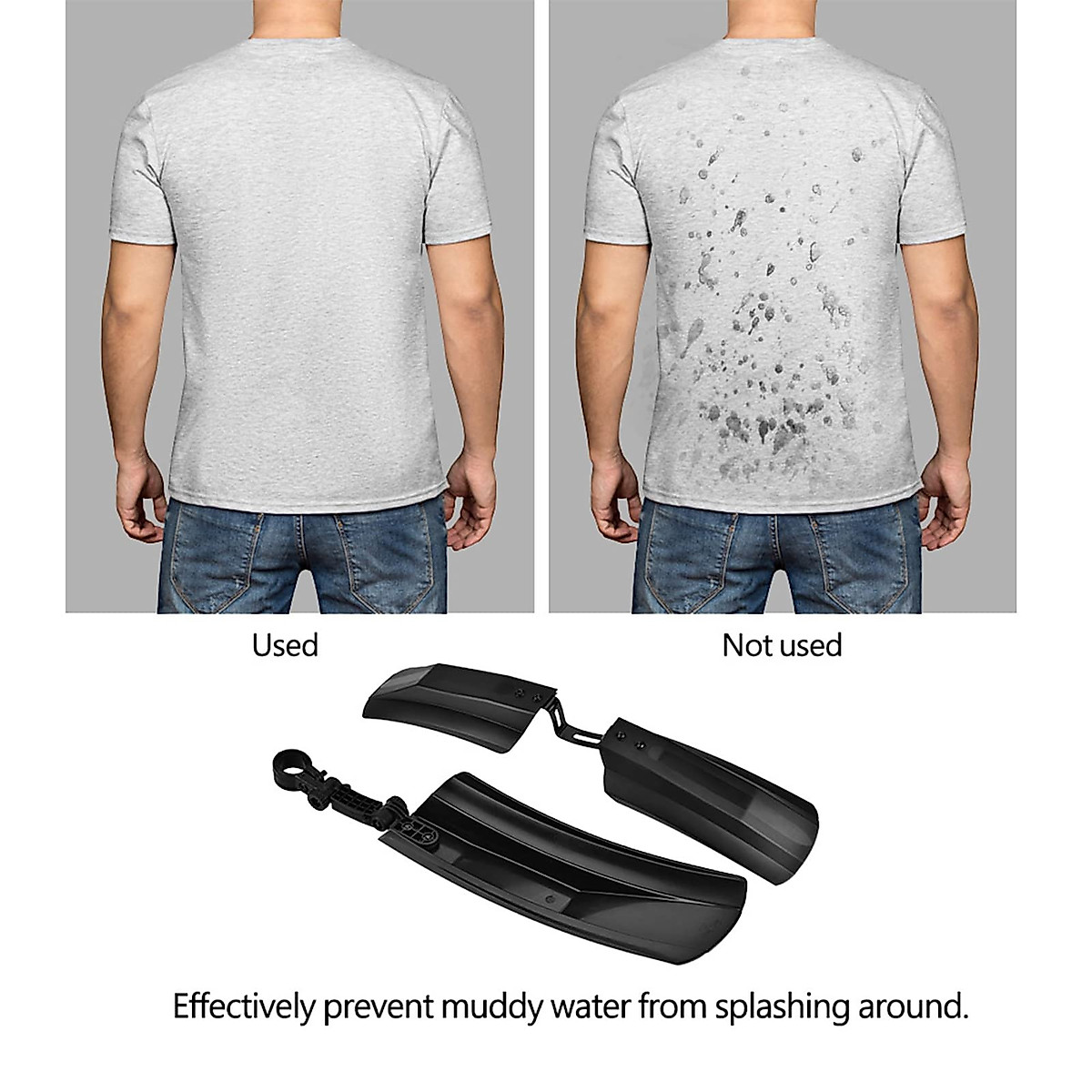 Haosie Bike Front/Rear Fenders Kit, Quick Release Bike Mud Guard, Fat Tire Bike Fenders for MTB Mountain Road Bike Outdoor Cycling