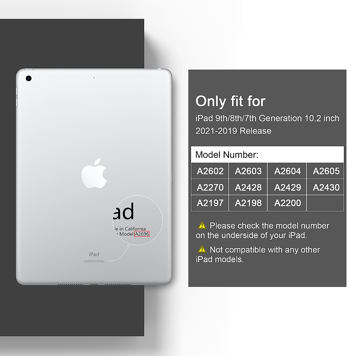 DONGKE Case Compatible with iPad 10.2 Inch 2021 2020 2019 iPad 9th/8th/7th Generation with Pencil Holder, Slim Stand Protective Case with Soft TPU Back, Auto Sleep/Wake Cover, Cute Florals