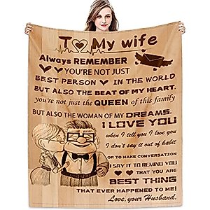 Ghyruio for Wife Birthday for Her Wife Gifts from Husband Romantic Weeding Gift for Women to My Wife Flannel Throw Blankets for Valentines Mothers Day