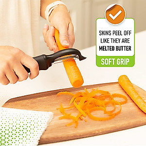 Spring Chef Premium Swivel Vegetable Peeler, Black