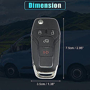 X AUTOHAUX 315MHz N5F-A08TAA Replacement Smart Proximity Keyless Entry Remote Key Fob for Ford Transit 2019-2020 4 Buttons with Door Key 49 Chip