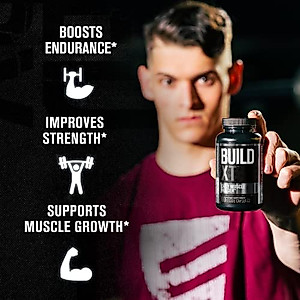 Jacked Factory Build-XT Daily Muscle Builder & Performance Enhancer w/Trademarked Ingredients - Muscle Building Supplement for Strength & Growth - Peak02, ElevATP, & Astragin - 60 Veggie Pills