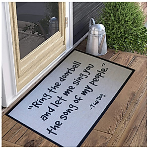 NYDECOR Front Door Mat Outdoor Indoor Enter Funny Doormat Outside Large Rubber Thin Non Slip Carpets for Bedroom Kitchen Patio Garden, 2' x 3'(The Dog)