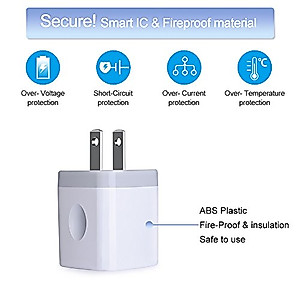 USB Wall Charger, Charging Adapter 3Pack 2.1A Dual Port USB Wall Charging Plug Block Head Box Travel Charger Cube Compatible iPhone 14 13 12 11 Pro Max XS XR X 8 7 Plus,iPad,iPod,Samsung,Android Phone