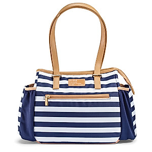 Fit & Fresh Lunch Bag For Women, Insulated Womens Lunch Bag For Work, Leakproof & Stain-Resistant Large Lunch Box For Women With Container and Matching Tumbler, Zipper Closure Copley Bag Navy Stripe