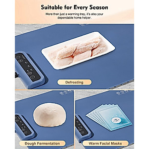 Owenri Food Warming Mat - Roll Up Portable Electric Warming Tray with 3 Temperature Settings, Silicone Heating Mat for Food, Food Warmers for Parties, Buffets Party, Travel, Daily Lives