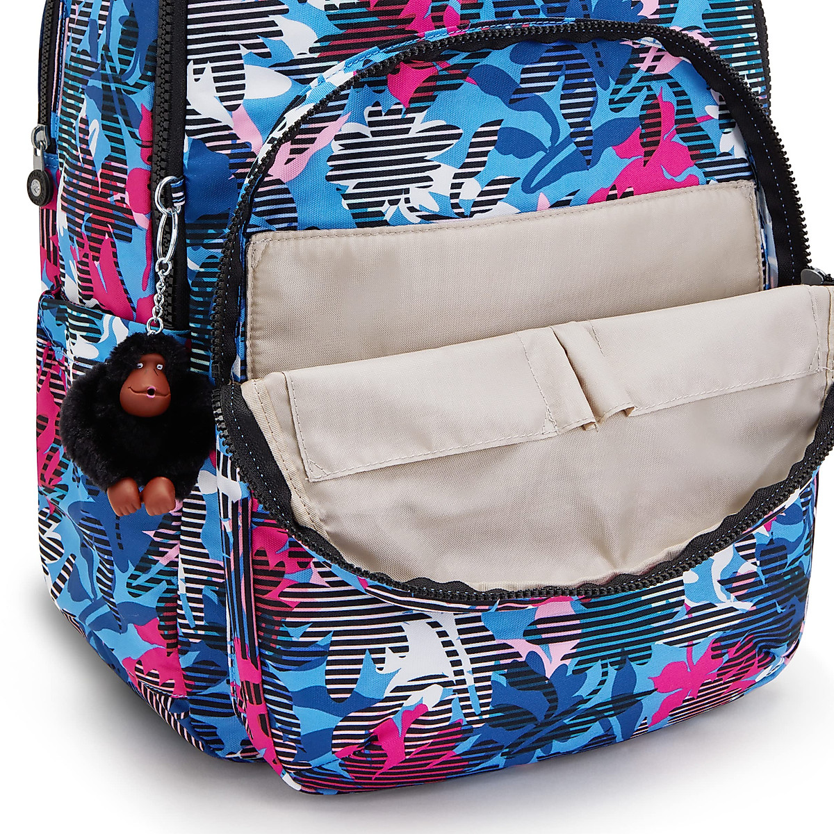 Kipling Women's Seoul Extra Large 17” Laptop Backpack, Durable, Roomy with Padded Shoulder Straps, School Bag, Brilliant Blossoms, 13.5''L x 18.25''H x 7.75''D