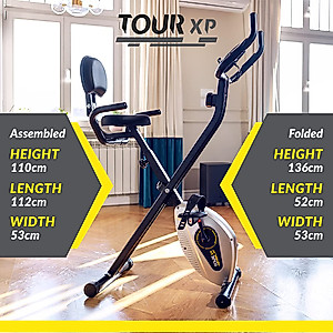 Bluefin Fitness Tour XP Exercise Bike | Home Gym Equipment | Heavy-Duty Steel Frame | Foldable Design | 8 x Resistance Levels | Heart Rate Sensors | Kinomap App Compatible | LCD