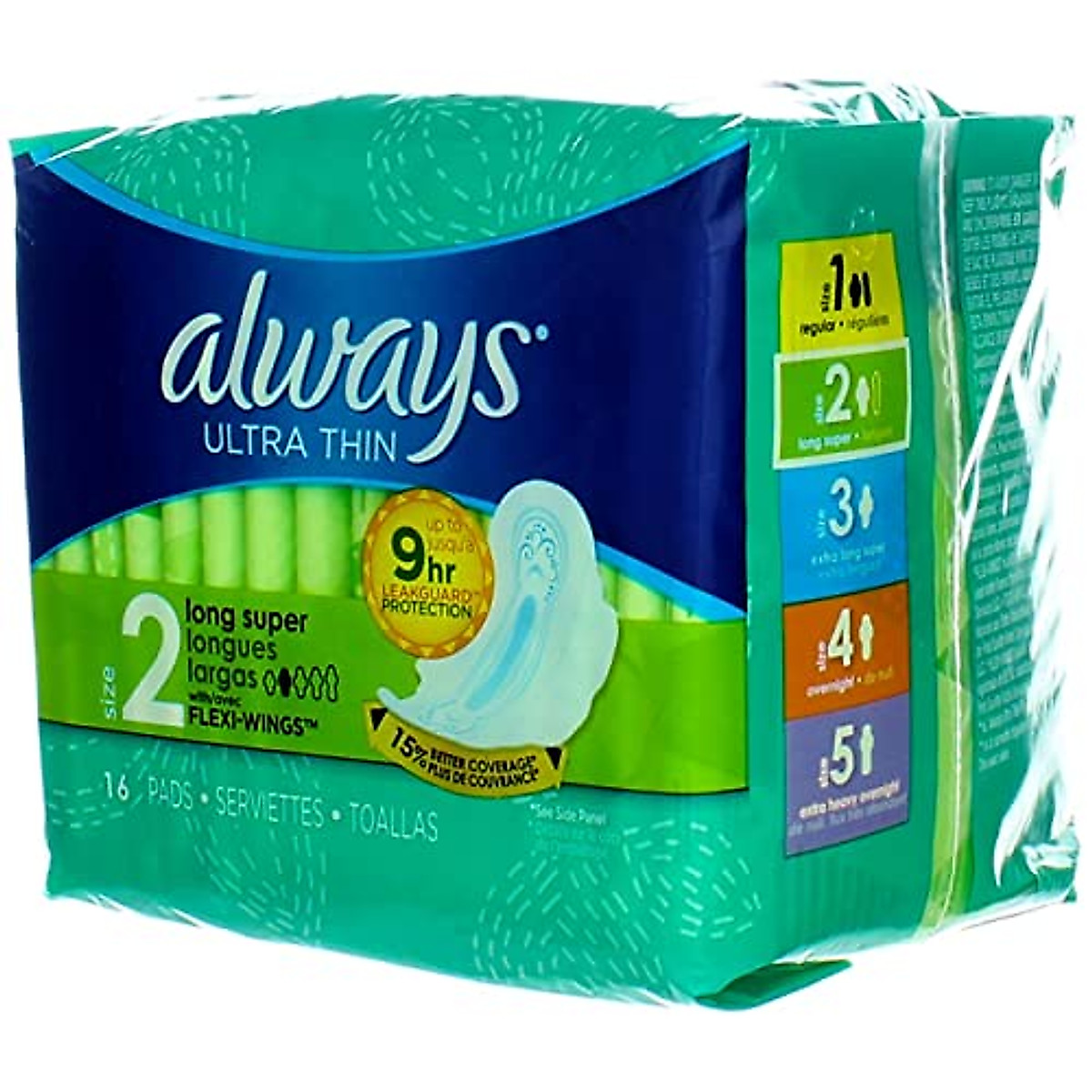 Always Pads Size 2 Ultra Thin 16 Count Long Super