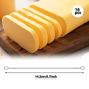 YEJAHY 16-Pack Cheese Slicer Replacement Stainless Steel Wire for Slicing Cheese, Butter, and Meat, 5.7 Inch Long Cheese Slicing Wire