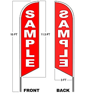 4 Less Co DISPENSARY Windless Swooper Flag 15 Ft Tall Large Pole Kit Feather Banner Sign gqD99-h