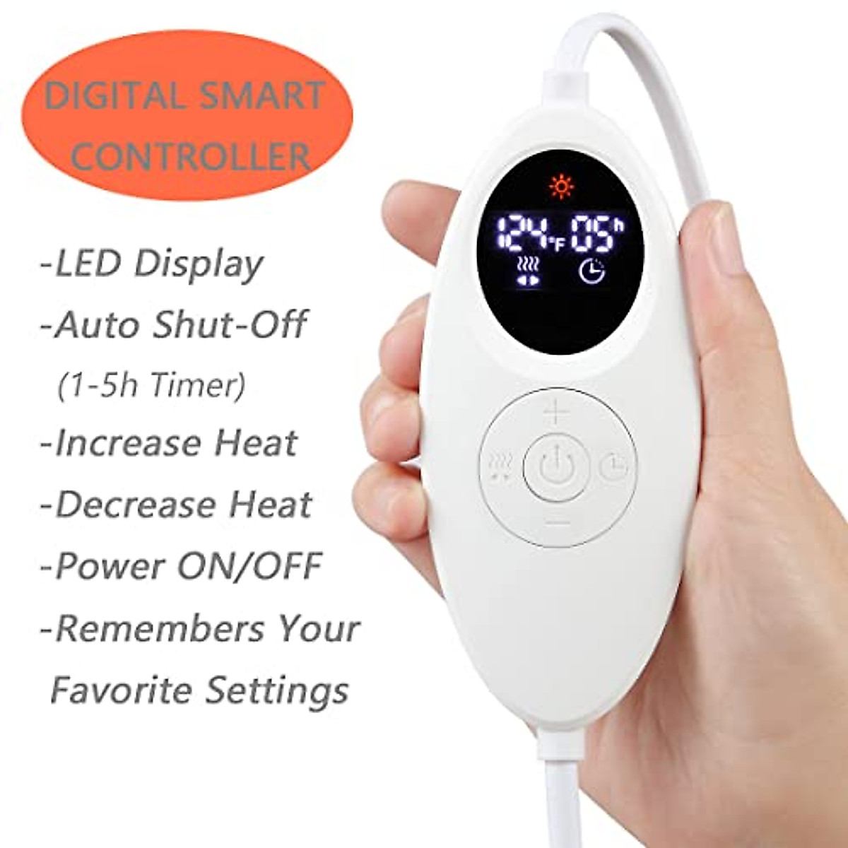 XUYU Heating Pad for Back, Neck, Shoulder, 31.5''x23.6'' Electric Heat Pad Smart Controller with Memory Function, Auto Shut Off