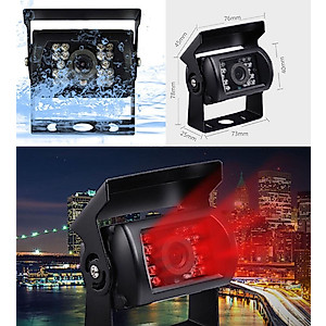 4 Pin Vehicle Backup Camera,Rear View Camera,Car Reversing Camera for RV Camper Truck Pickup Bus Waterproof Shockproof Night Vision Wide View Angle 12V 24V