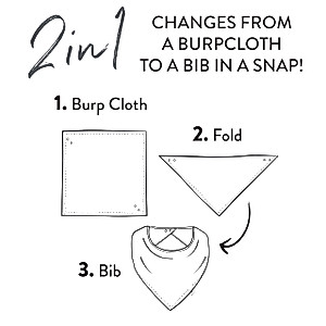 HonestBaby Boys' Multipack Reversible Bandana Drool Bibs Burpcloths Adjustable Snaps 100% Organic Cotton (Legacy), 3-Pack Blue Painted Buffalo Check, One Size, A352E