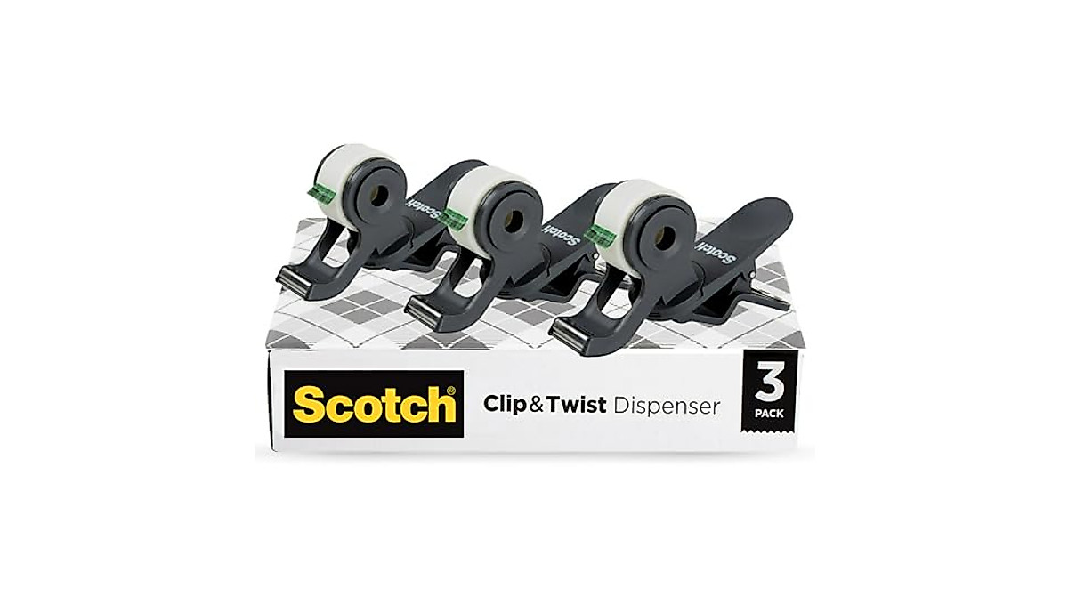 Scotch Clip & Twist Tape Dispenser - Portable, Refillable & Easy to Use