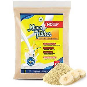 Nana Flakes 100% Pure Banana Flakes Medical Food Powder - Decrease Fat Intake & Natural Remedy for Diarrhea & Heart Burn - Great Source of Protein & Fiber (Banana, Two Pound Bag)