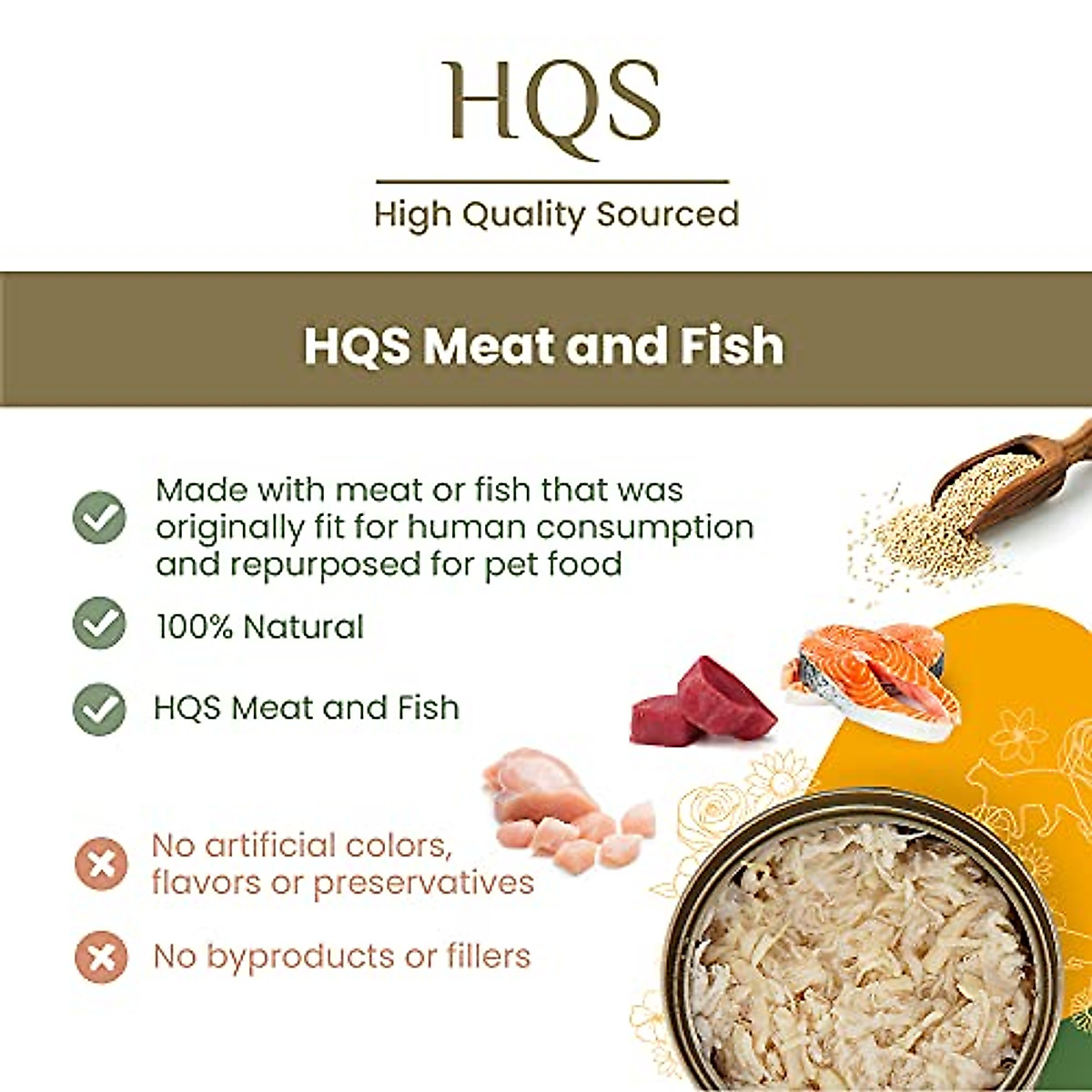 Almo Nature HQS Natural Variety Pack Grain Free, Additive Free Recipes - Chicken w/Duck (6); Tuna w/Sardines (6); Chicken w/Green Beans (6); Mackerel w/ Sweet Potatoes (6) Adult Cat Canned Wet Food