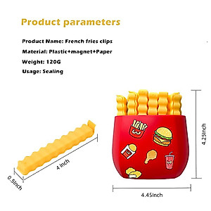 Generic Magnetic Fries Clips-12 Pcs Plastic Food Clips & Magnetic Plastic container with Fun stickers, Cute Kitchen Accessories Keep Food Fresh & Organized, Red and Yellow