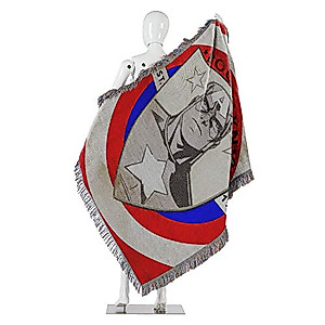 Marvel's Captain America, "Established" Woven Tapestry Throw Blanket, 48" x 60", Multi Color