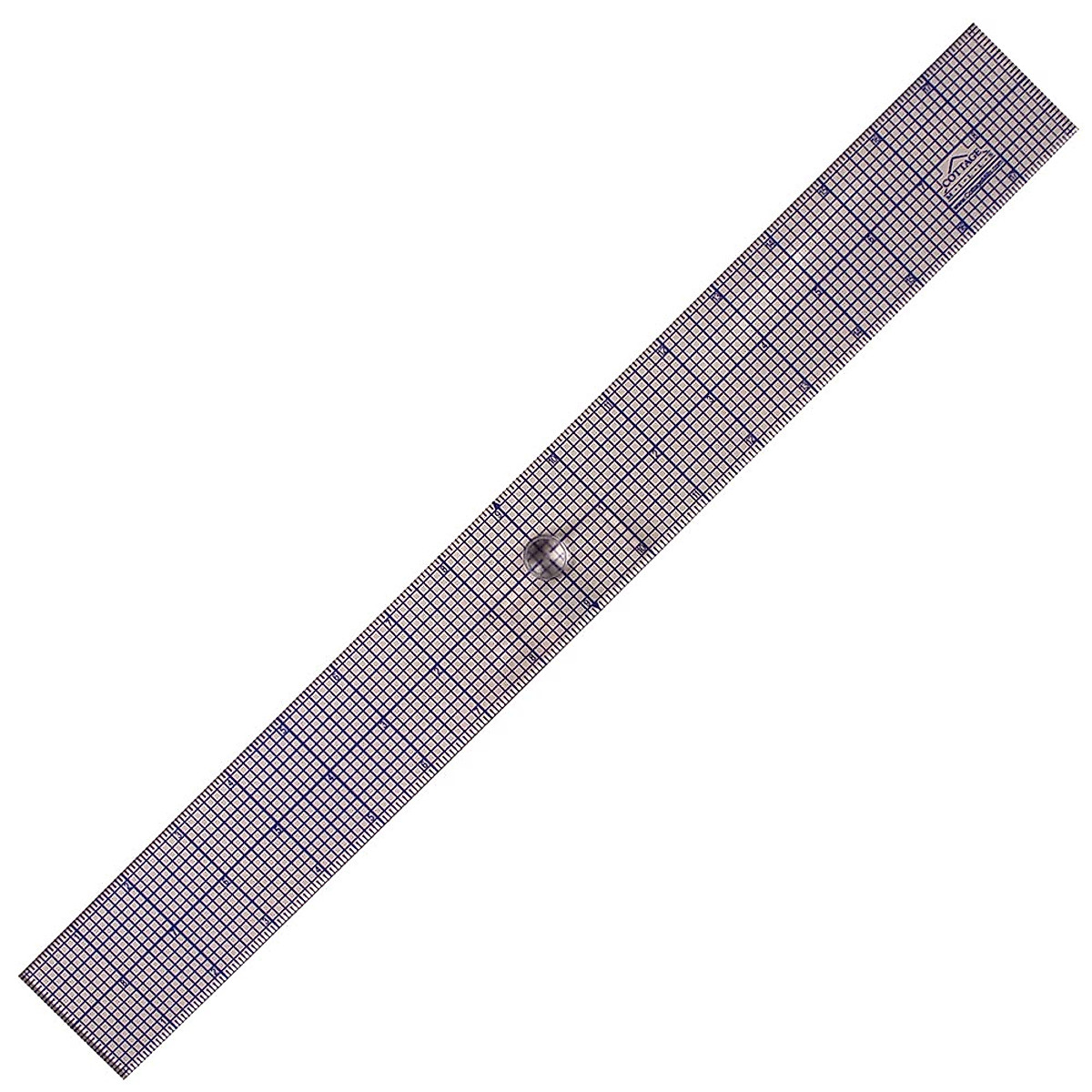Cottage Mills 2" x 18" Design Ruler with Easy Grip Knob. Made of Thick 1/8" Acrylic. Use with Rotary Cutters and Razor Knives. Great for Designing, Layout, Quilting, Sewing, Drafting. Made in USA!