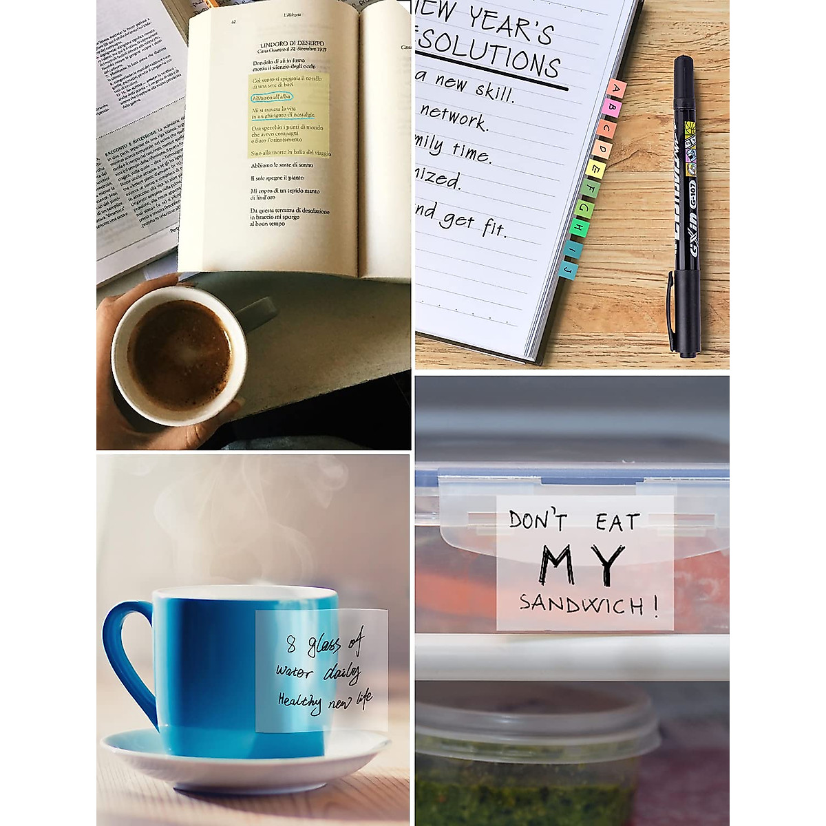 550 Pcs Transparent Sticky Notes, 3x3" Clear Sticky Notes with Marker, 2023 Planner XURISEN 9 Pack 2X Sticking Power Translucent Sticky Note Pads for Book Notes Highlights, Clean Removal
