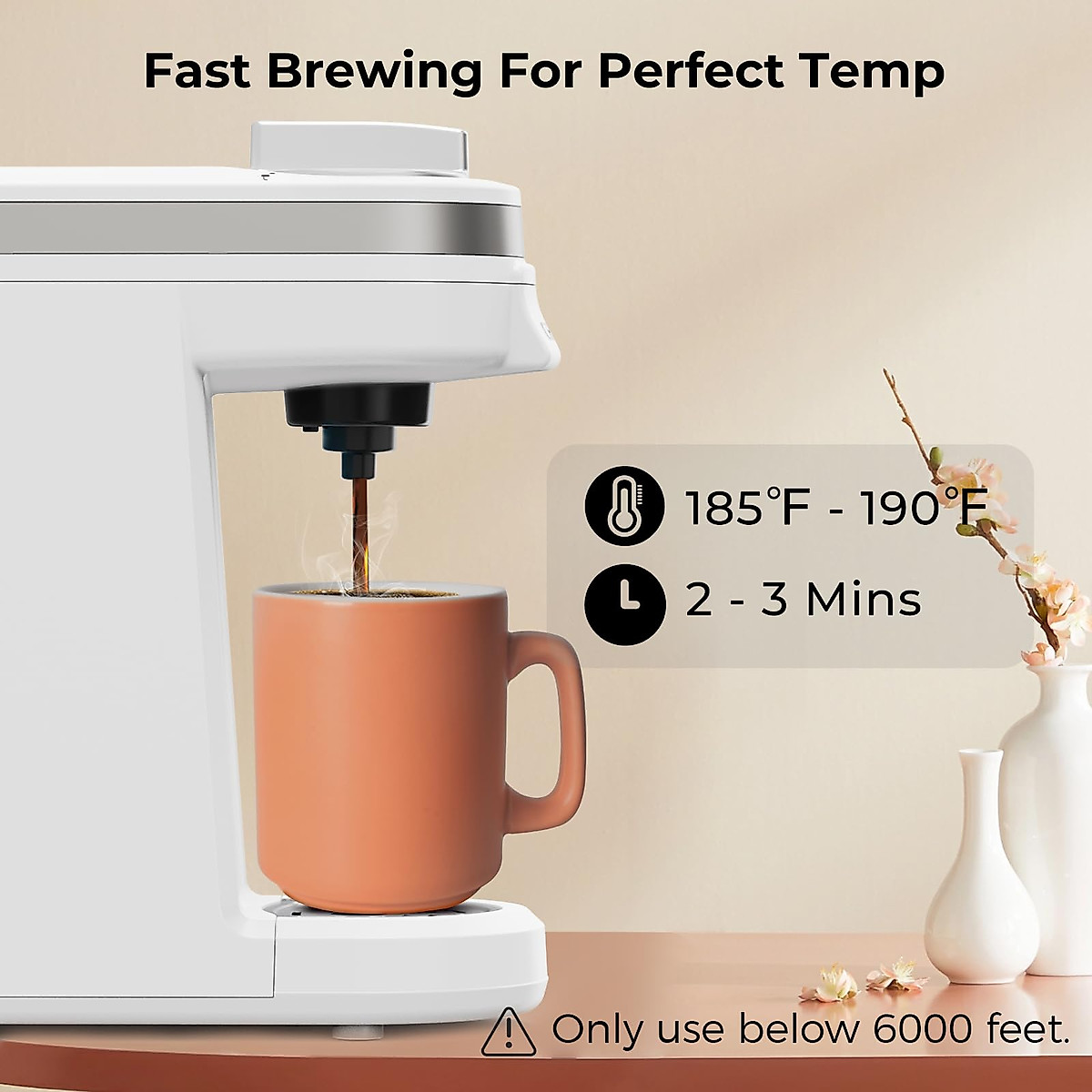 CHULUX 2 in 1 Mini Trip Coffee Maker for K Capsule & Ground Coffee, Single Serve Coffee Maker for One Cup Americano, Lightweight Pod Coffee Machine