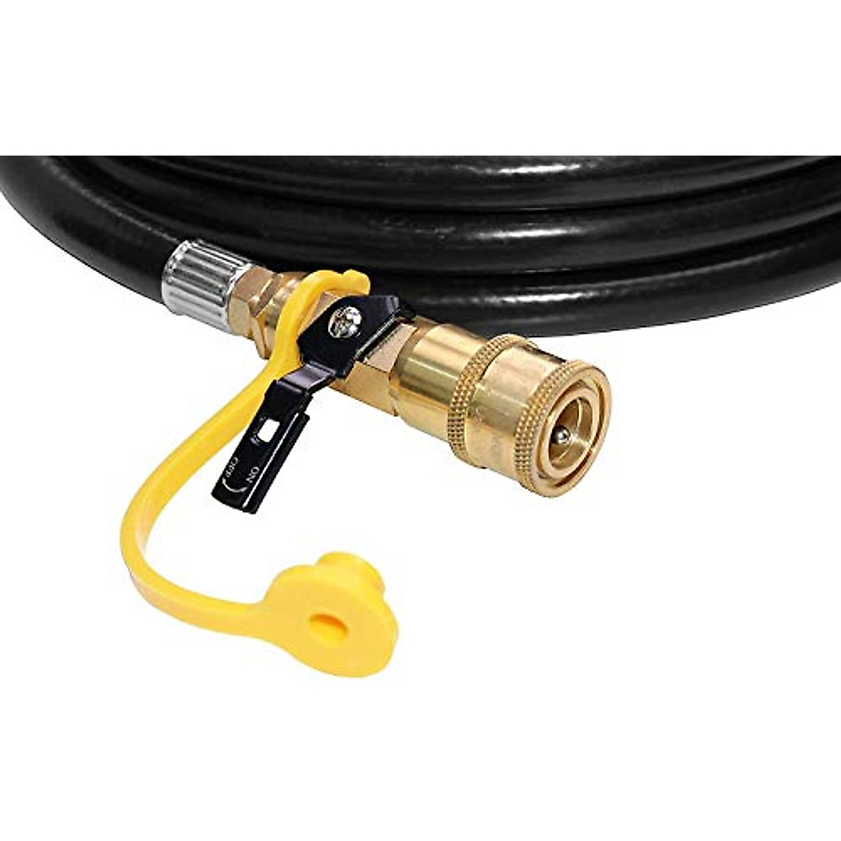 DOZYANT 12ft RV Propane Quick Connect Hose and Conversion Fitting for Blackstone 17inch and 22inch Table Top Griddle - 1/4 inch Safety Shutoff Valve & Male Full Flow Plug