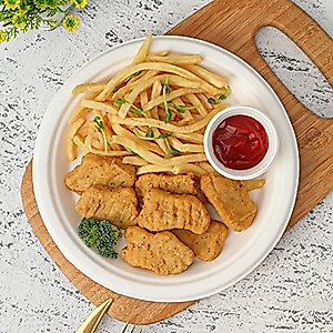 Coolego Paper Plates 125-Pack, 100% Compostable Paper Plates Bulk, Eco-friendly Sugarcane Fiber Paper Plates Heavy Duty with Biodegradable Packaging for Party, Daily