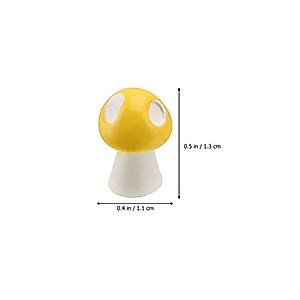Happyyami 100pcs Small Mushroom Ornament Doll House Resin Fairy