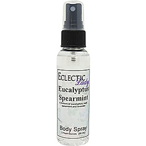 Eclectic Lady Eucalyptus Spearmint Moisturizing Body Spray Original Strength Spear Mint Fragrances, Handcrafted in USA, Paraben-Free, Phthalate-Free Fragrance (2 oz)