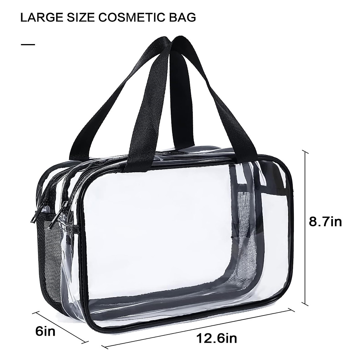 Auseibeely Clear Toiletry Bag for Women Men, Portable Large Travel Makeup Bag, Waterproof & Draining Transparent Cosmetic Bag, Carry On Airport Airline Compliant Bag