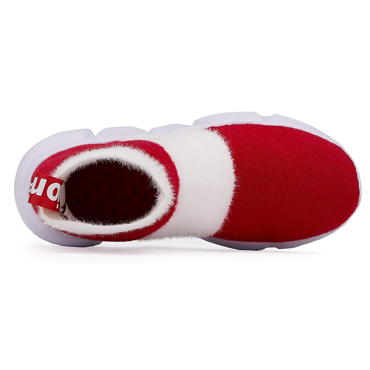 Santiro Kids High Tops Sneakers Big Boys Girls Slip On Shoes Lightweight Breathable Knit Tennis Walking Shoes Red 5 M US