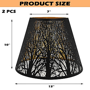 Royxen 2 Pack Metal Lamp Shades Vintage Lampshade for Table Lamp and Floor Light, Cone Trees