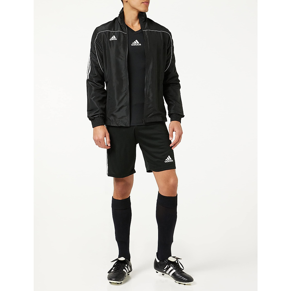 adidas Combat Sports 3-Stripes 100% Polyester Long Sleeve Light Track Jacket - Black White - 152 (Youth Medium)