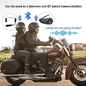 EJEAS E1+ Motorcycle Helmet Bluetooth 5.1 Headset, Hands-Free Motorcycle Bluetooth Communication System Headset with CVC Noise Reduction Function/3D Sound Effect/Automatic Answering
