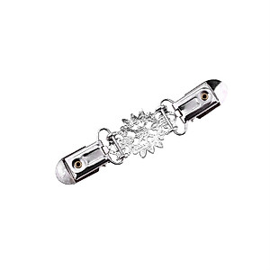 Guoshang Women Vintage Silver Floral Cardigan Clip Pin Hollow-Out Crystal Flower Brooch Safety Pin Shawls Cloak Accessories