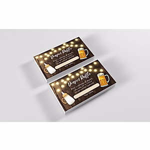 Your Main Event Prints Baby Brewing Beer Bottle Baby Shower Diaper Raffle Card, Neutral Diaper Raffle Ticket, 50 Count