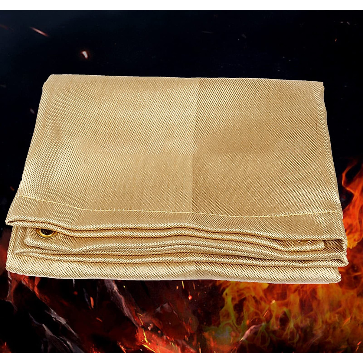 Icegrey Square Fire Pit Mat Grill Mat Deck Protector for Outdoor Camping Stove Patios BBQ Smoker Grass Lawn Protection, Gold, 20x18 inch