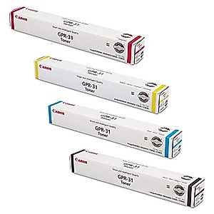 Canon GPR-31 2790B003AA 2802B003AA 2798B003AA 2794B003AA ImageRunner C5030 C5035 C5235 C5240 Toner Cartridge Set (Black Cyan, Yellow, Magenta 4-Pack) in Retail Packaging