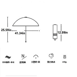 HappyGo Clear Umbrella,10 Ribs More Wind Resistant, Size 47''/120cm 1~2 People Available,Lengthening Handle 10cm,High Strength Fiberglass Ribs,Thick Umbrella Cloth,Auto Open Close, Travel Umbrella
