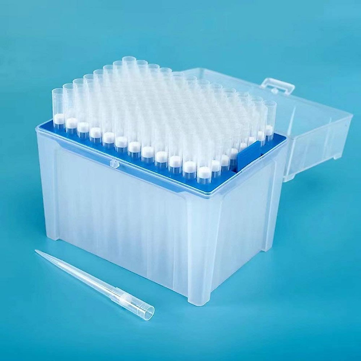 1000µL Filtering Pipette Tips - Universal Filter Pipette Tips - Racked,RNase/DNase Free & Pyrogen Safe, Clear, 96 Tips/Rack Pk x 10 Racks（960 Tips）