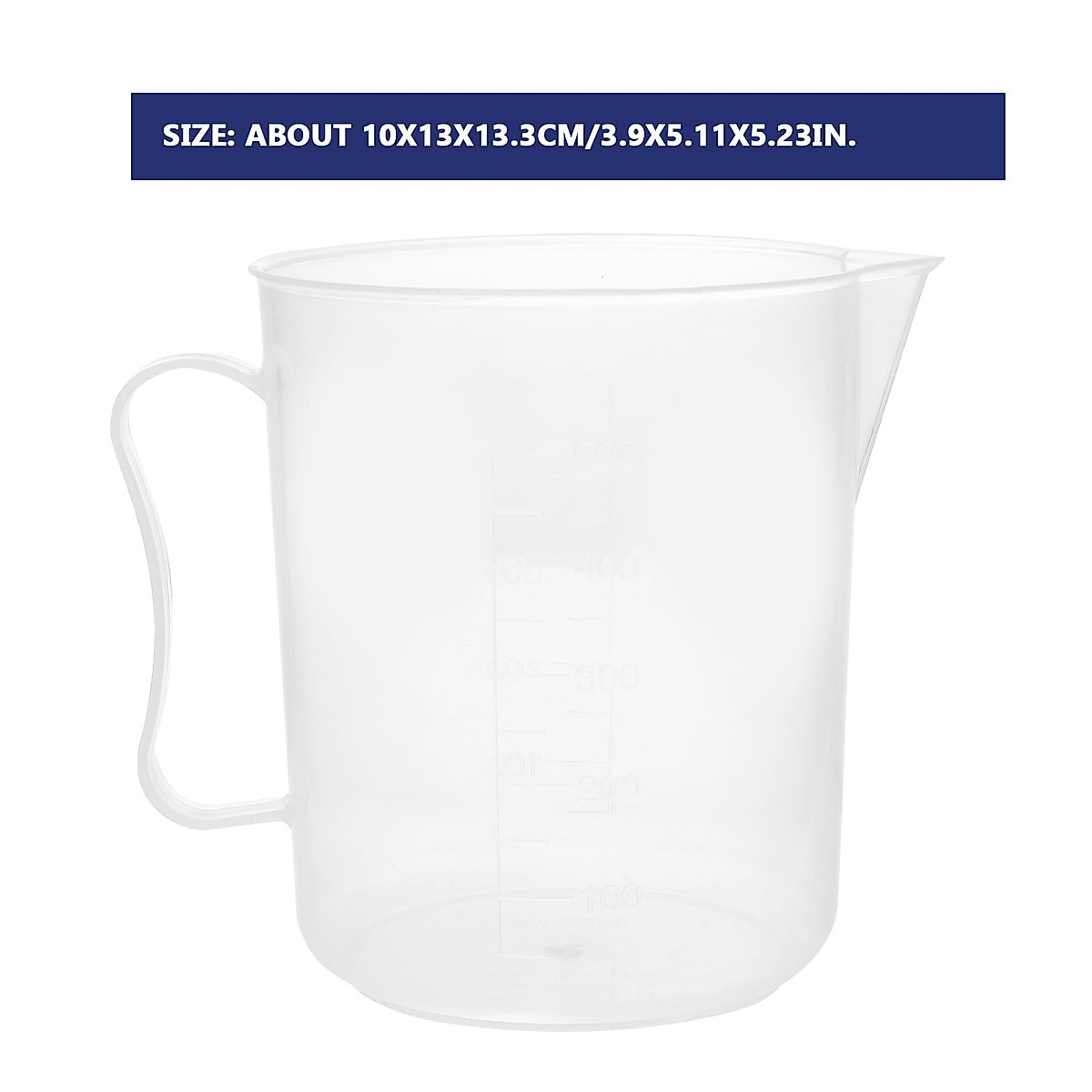 UEETEK Measuring Cup 500ml Plastic Graduated Cup : Lab Measuring Cup with Handle - Liquid Measuring Cups Measurement Beaker for Laboratory Science Experiments