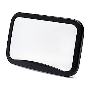 Amazon Basics Safety Car Seat Mirror for Rear Facing Infant with Wide Crystal Clear View, Black, 11.81 x 7.48 x 3 in