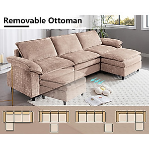 Suheww Sectional Couches for Living Room, L Shaped Sofas Modern Deep Seat Cloud Sofa Sectional, Oversized Cloud Couch Modular Sectional Sofa Couches for Living Room