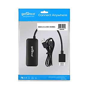 gofanco HDMI 2.0 to USB C Converter (HDMI to USB-C Monitor) – Compatible with Xreal, Rokid Air/Max, VITURE One, RayNeo, Portable Monitor, laptops, Switch, ROG Ally, Steam Deck, PS4/5, Xbox(HDMIUSBC)