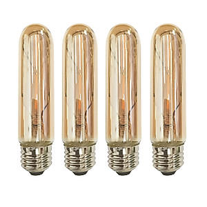CTKcom T10 E26 Amber LED Light Bulb,Smooth Dimmable T10 Tubular Edison Light Bulbs,2 Watt 120V 2200K Warm White 140 lumens Vintage Edison Light Bulbs 25 Watt Equivalent,4 Pack