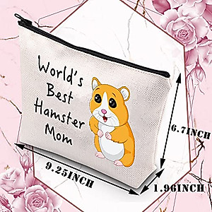 BDPWSS Hamster Makeup Bag World's Best Hamster Mom Hamster Lover Gift Hamster Mom Gift (hamster mom best)