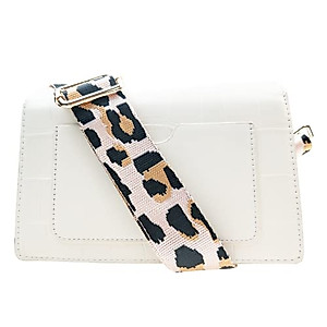 DEEPMEOW Wide Purse Straps Replacement Crossbody, Adjustable Retro Jacquard Guitar Strap, Multi-pattern Shoulder Bag Straps with Gold Hardware for Handbag (B-leopard strap)