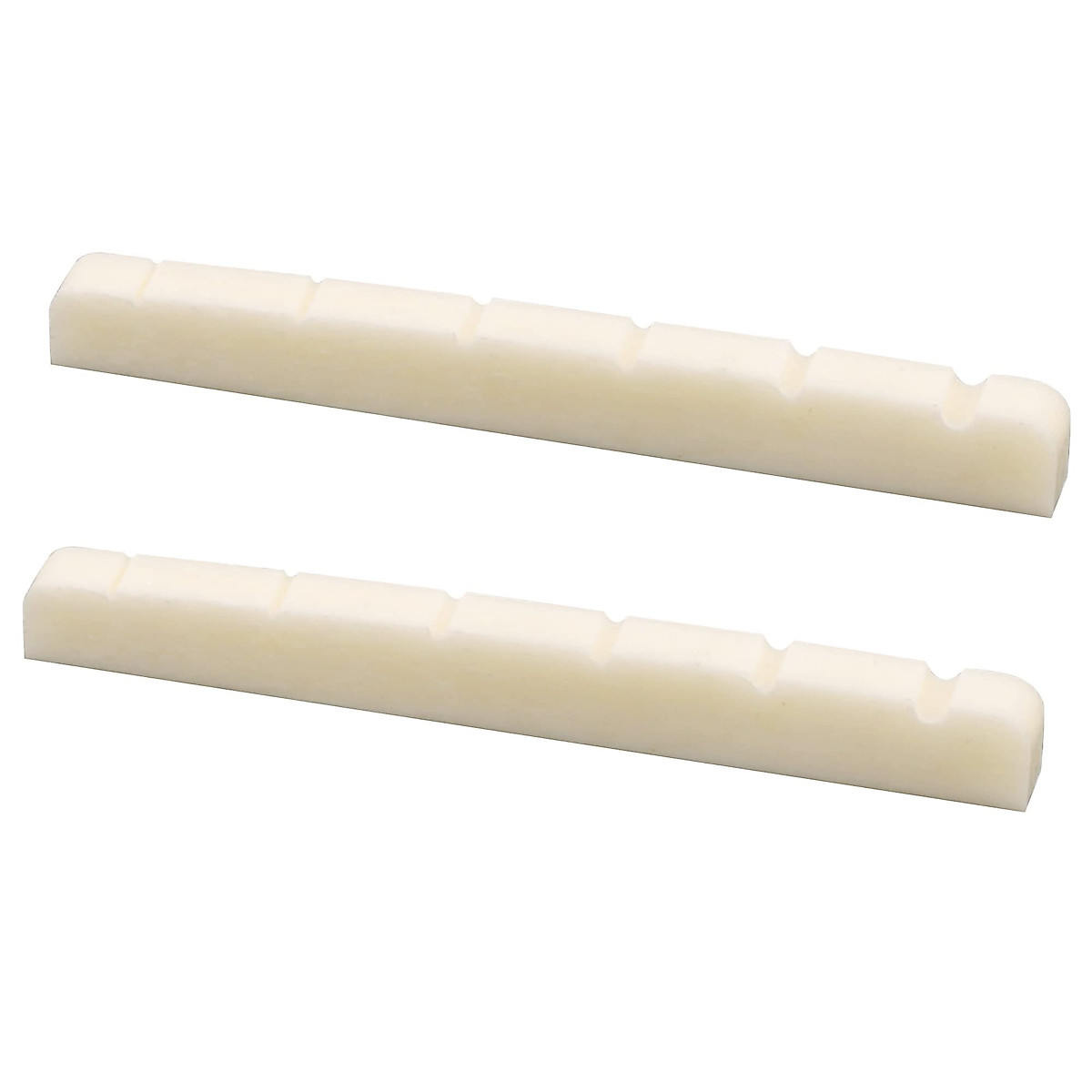 Musiclily 42mm Bone Nut Slotted Electric Guitar Nut Flat Bottom for Strat Tele Guitar, 42x3.5x4.5mm (2 Pieces)